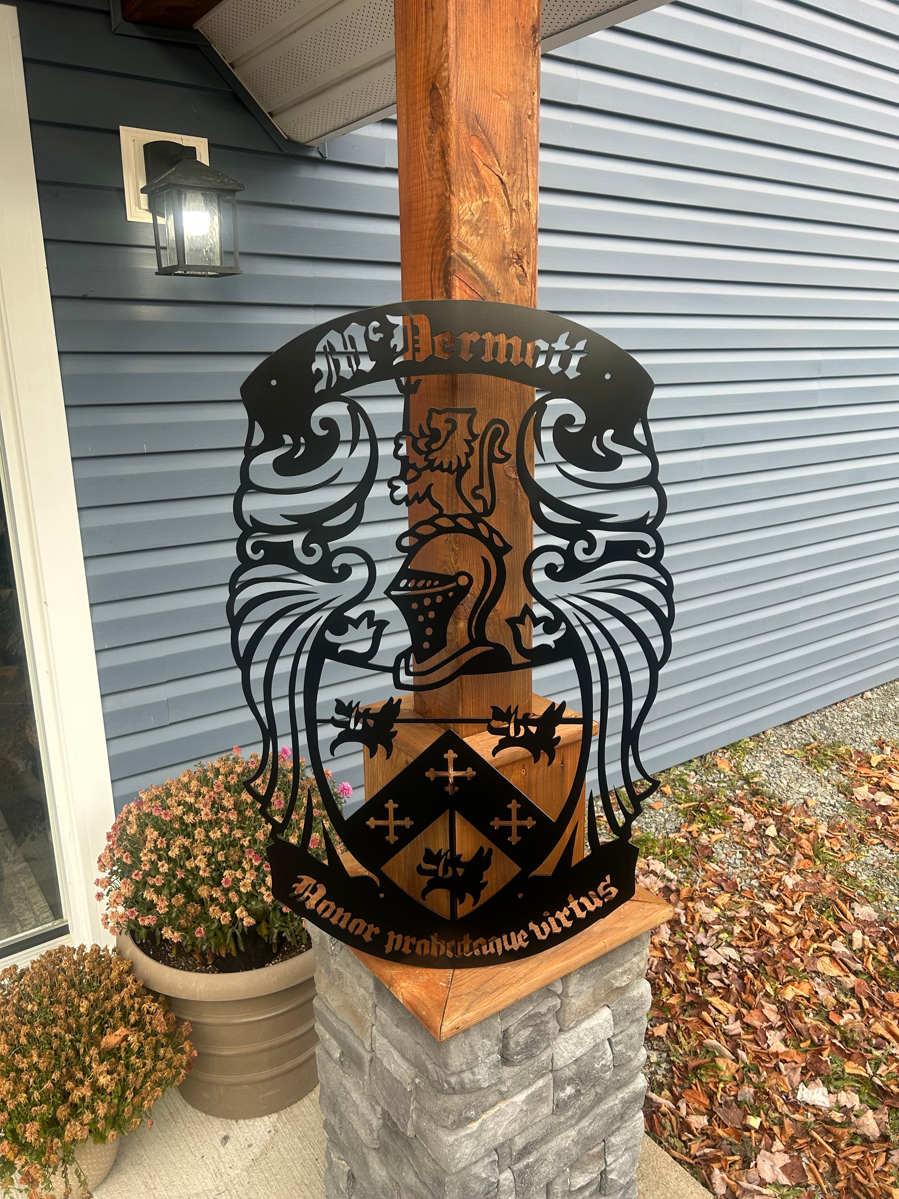 Custom Metal Family Crest Sign Made in Canada – Smoke on the Water Fire ...