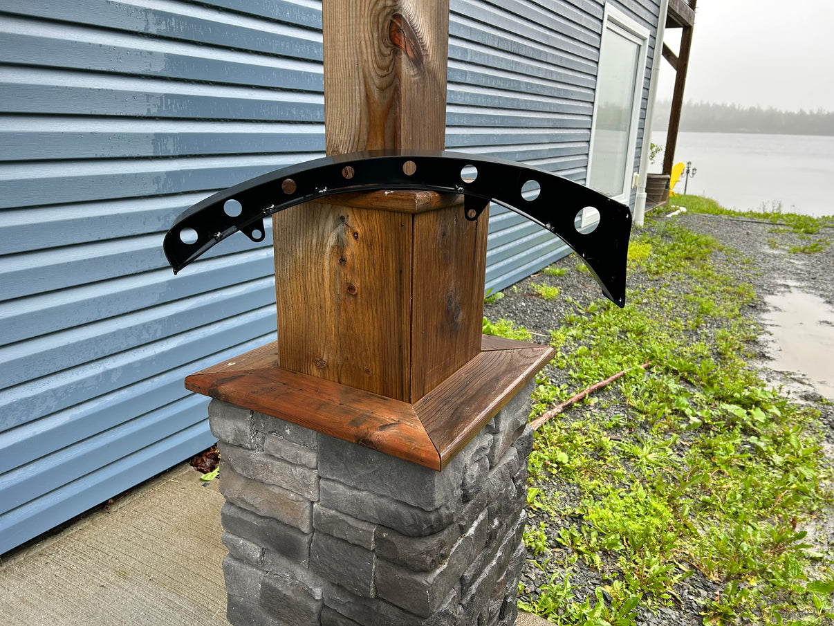 Arched Steel Truss Hanger Canada – Smoke on the Water Fire Pits and Signs