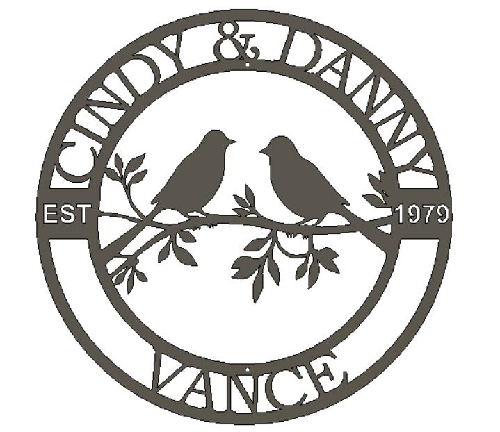 Custom Metal Anniversary Birds Sign – Smoke on the Water Fire Pits and ...