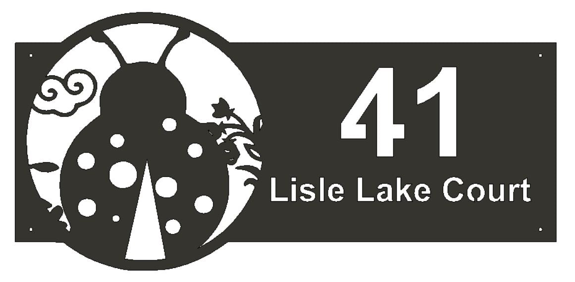 Ladybug Civic Address Metal Sign Canada – Smoke on the Water Fire Pits ...