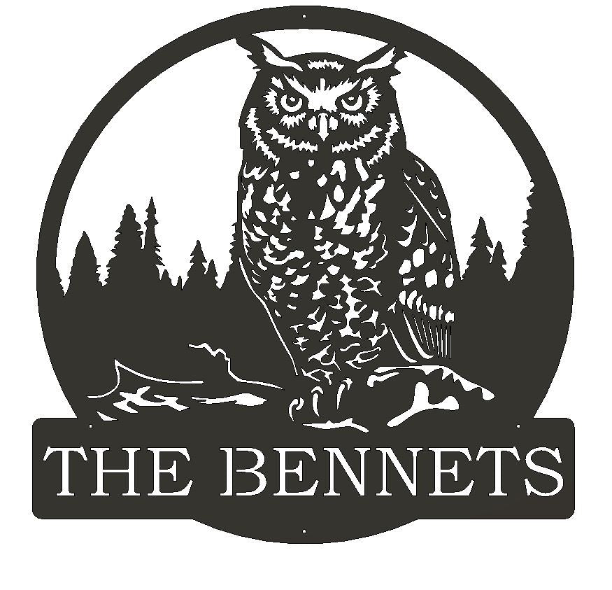 Custom Metal Owl Forest Sign Canada – Smoke on the Water Fire Pits and ...